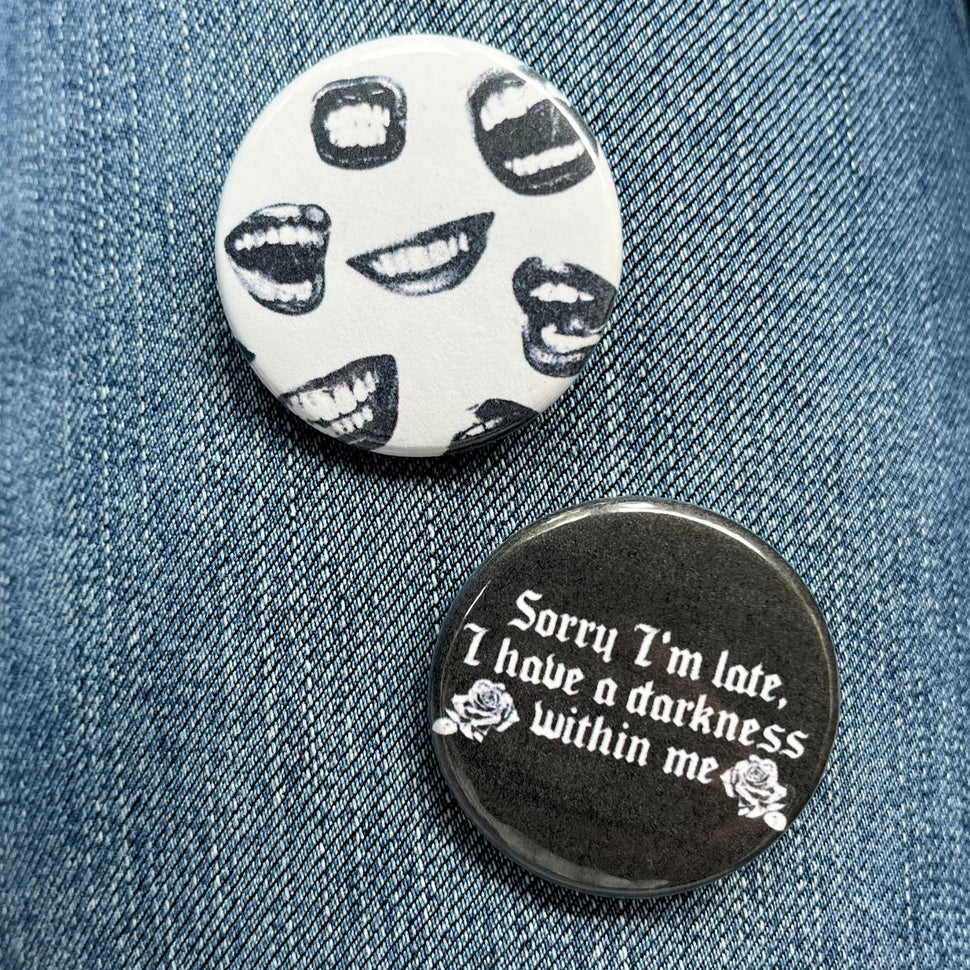 Darkness Within Me Collector Button Pack (4-Pack) – The Funnel Cake Tree